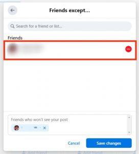What Does Friends Except Mean on Facebook? | ITGeared
