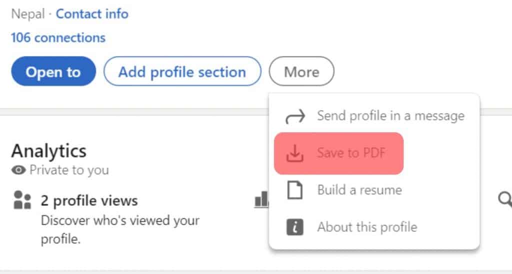 How To Save LinkedIn Profile as PDF | ITGeared