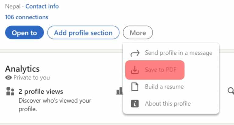 How To Save LinkedIn Profile as PDF | ITGeared