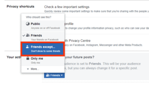 What Does Friends Except Mean on Facebook? | ITGeared