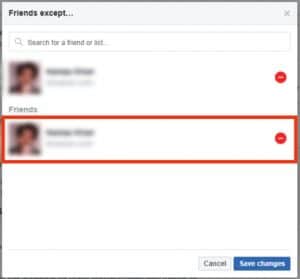 What Does Friends Except Mean on Facebook? | ITGeared