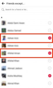 What Does Friends Except Mean on Facebook? | ITGeared