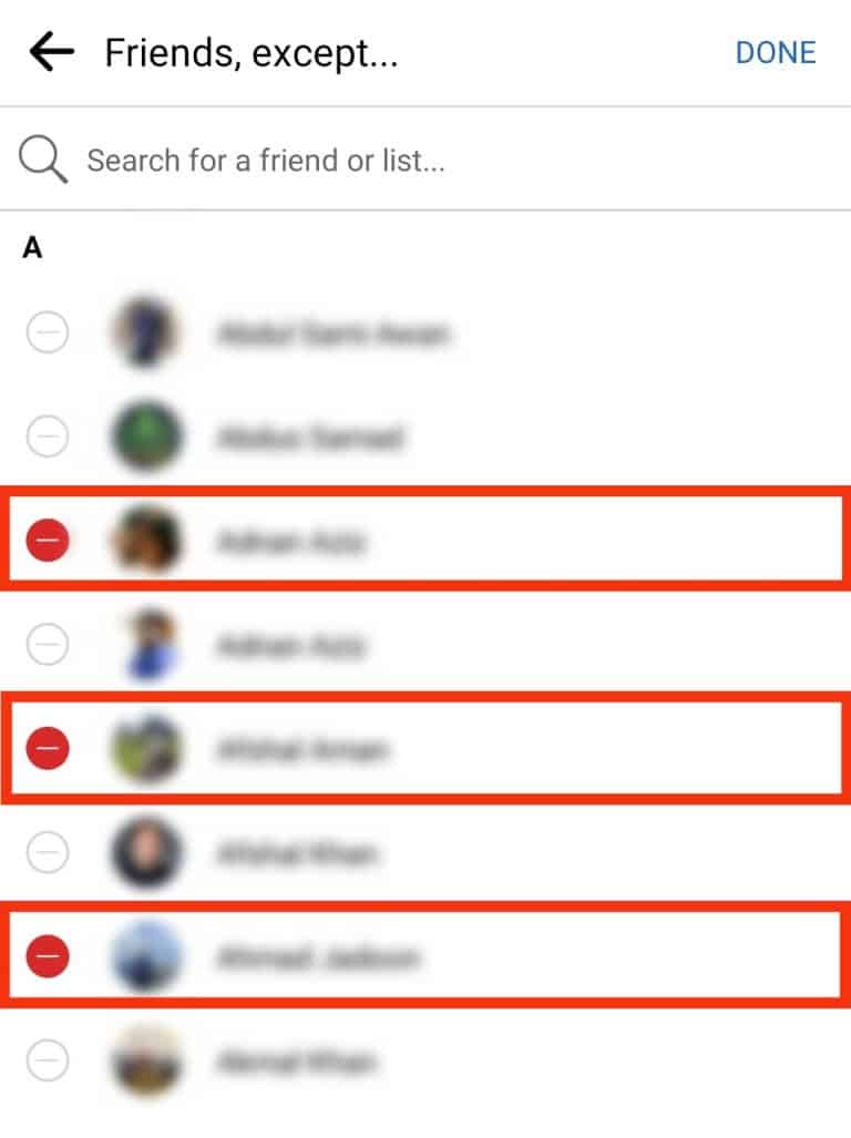 What Does Friends Except Mean on Facebook? | ITGeared